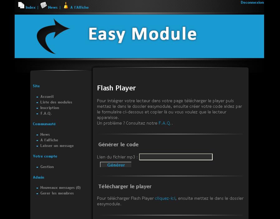 Easy Module - Un site qui propose des modules à intégrer dans son site ...