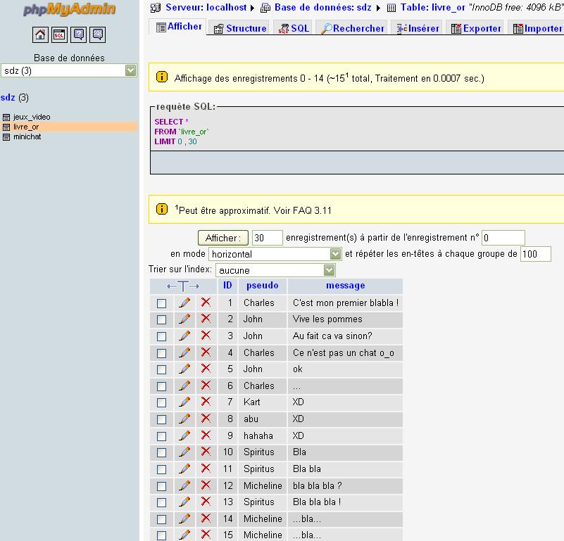 [Résolu] mysql_fetch_array - + problème de page par Spiritus - page 1 - OpenClassrooms
