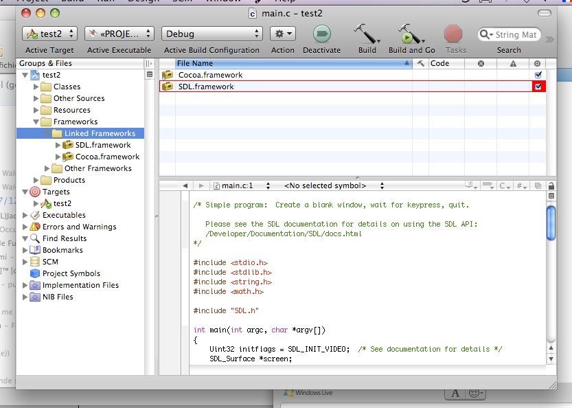 [Mac] Utilisation de SDL avec XCode - 10 erreurs de compilation ! par Com-Snake - page 1 ...