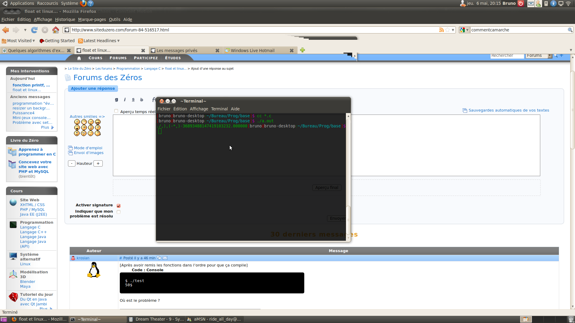 Résolu Float Et Linux Par Bmarques Page 1 Openclassrooms 3416