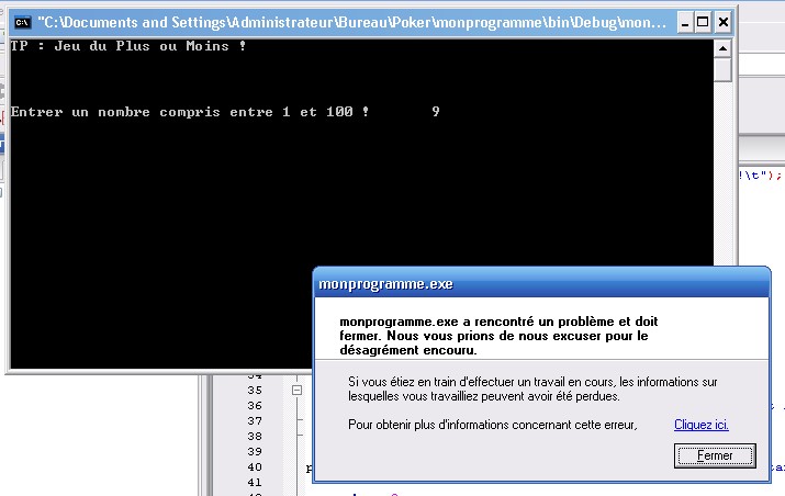 le programme plante ??? - Je ne comprends pas pourquoi... par ...