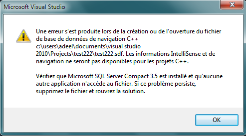 Problème sous visual studio - Sql compact server ? par adeel-fbf - page ...