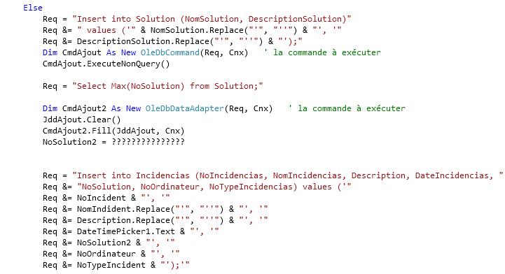 {VB} Inserer un champ SQL dans une variable par blito - page 1 - OpenClassrooms