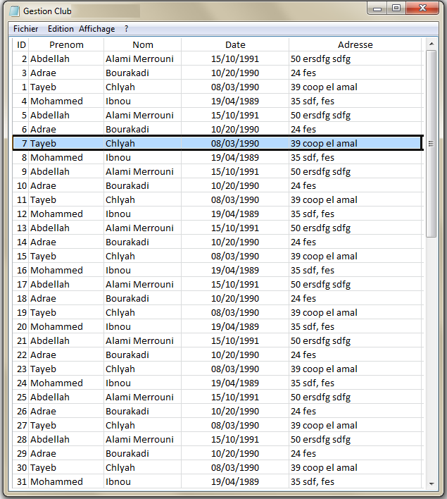 Interface Graphique sous forme de tableur en win32 api par tayebchlyah ...