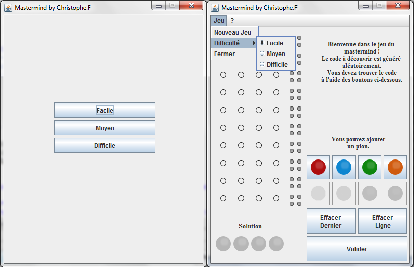 [Java] Mastermind par christophe.f62 - page 1 - OpenClassrooms