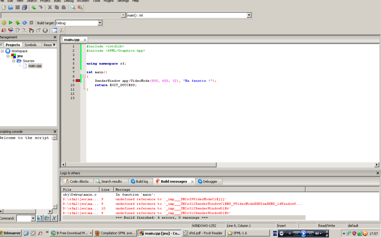[résolu] Installez La Sfml Sous Code Block Openclassrooms