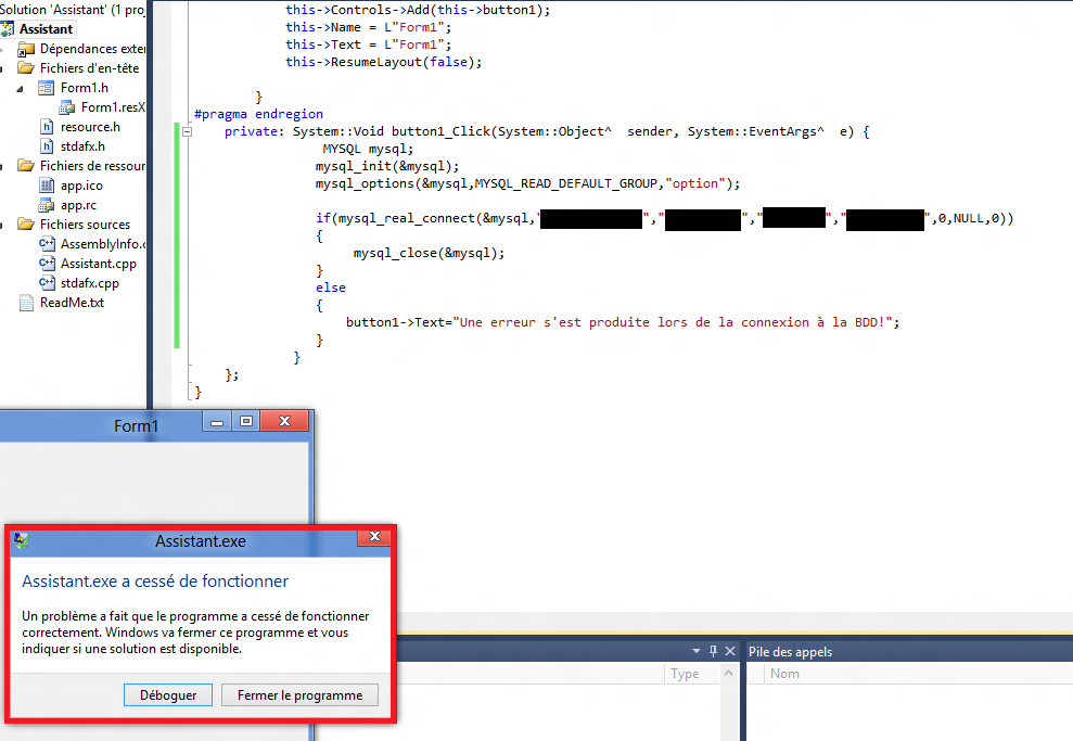 Api Mysql Visual C++ - CRASH du programme par jordanroi3 - page 1 ...