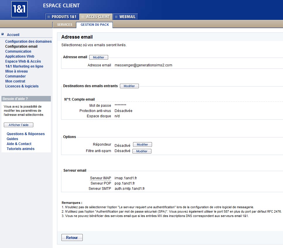 Nom d'utilisateur d'un compte mail 1&1 - Impossible de me le trouver ...
