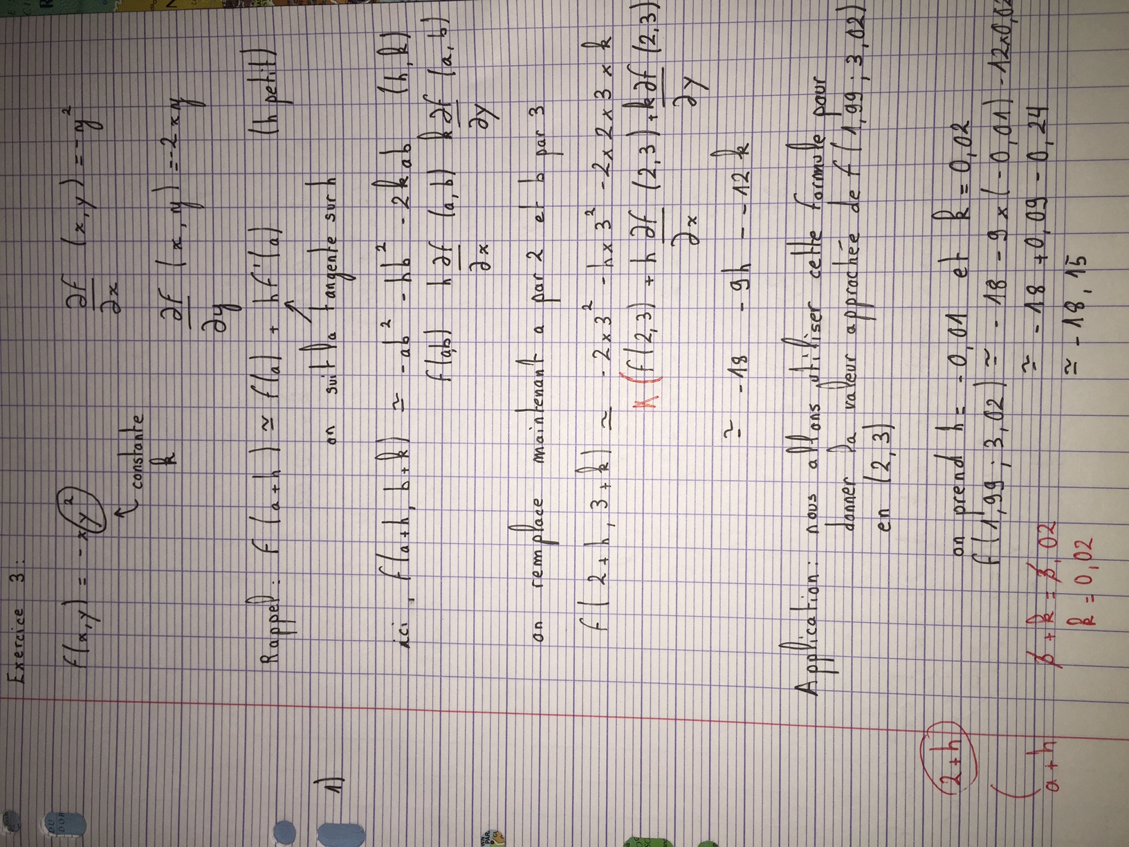 dérivé partielle par Linéaire - page 1 - OpenClassrooms