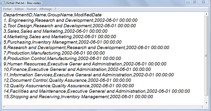 Probléme Création fichier Plat - Création fichier plat par ...