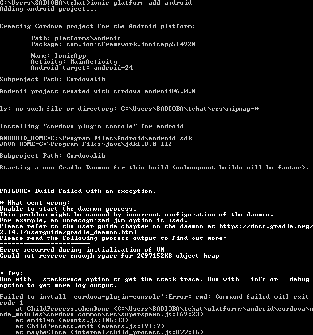 Résolu Problème Sur La Commande Ionic Platform Add Android Par Sdeba Page 1 Openclassrooms