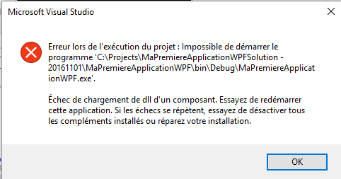 [Résolu] Bug Visual studio - erreur lors de l'execution par sigou ...
