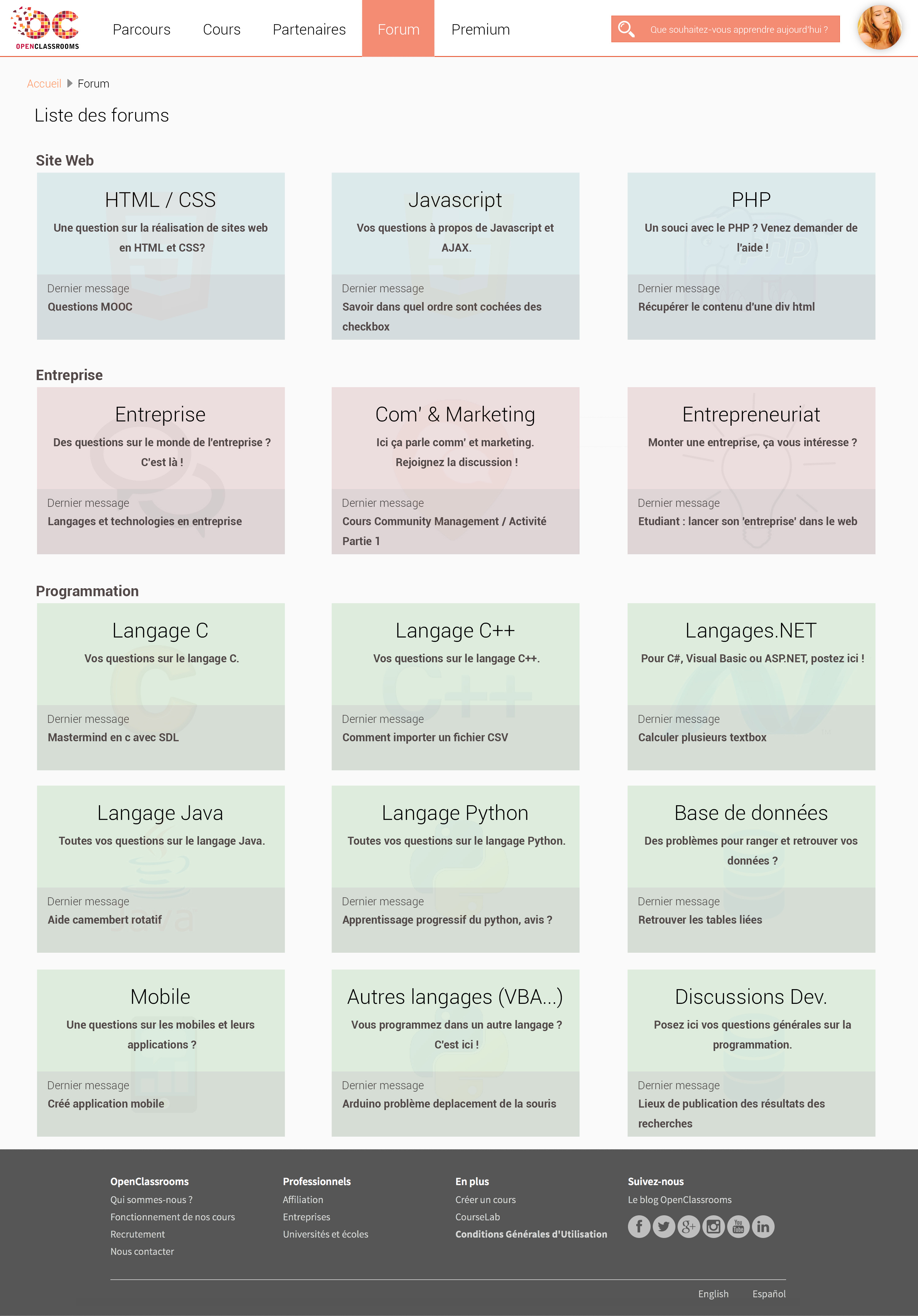 [UI CONCEPT] Open Classrooms par L-N - page 1 - OpenClassrooms
