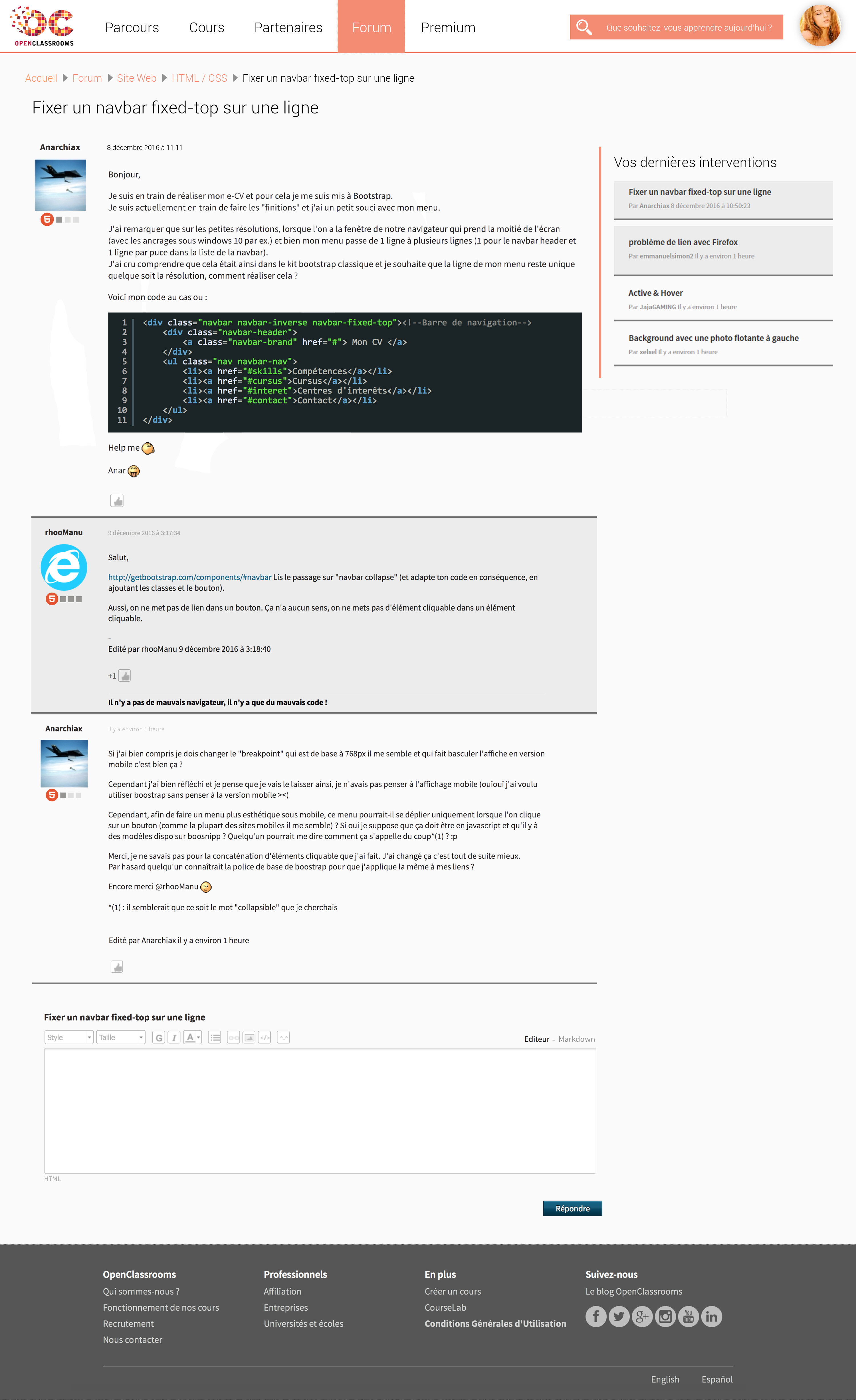 [UI CONCEPT] Open Classrooms par L-N - page 1 - OpenClassrooms
