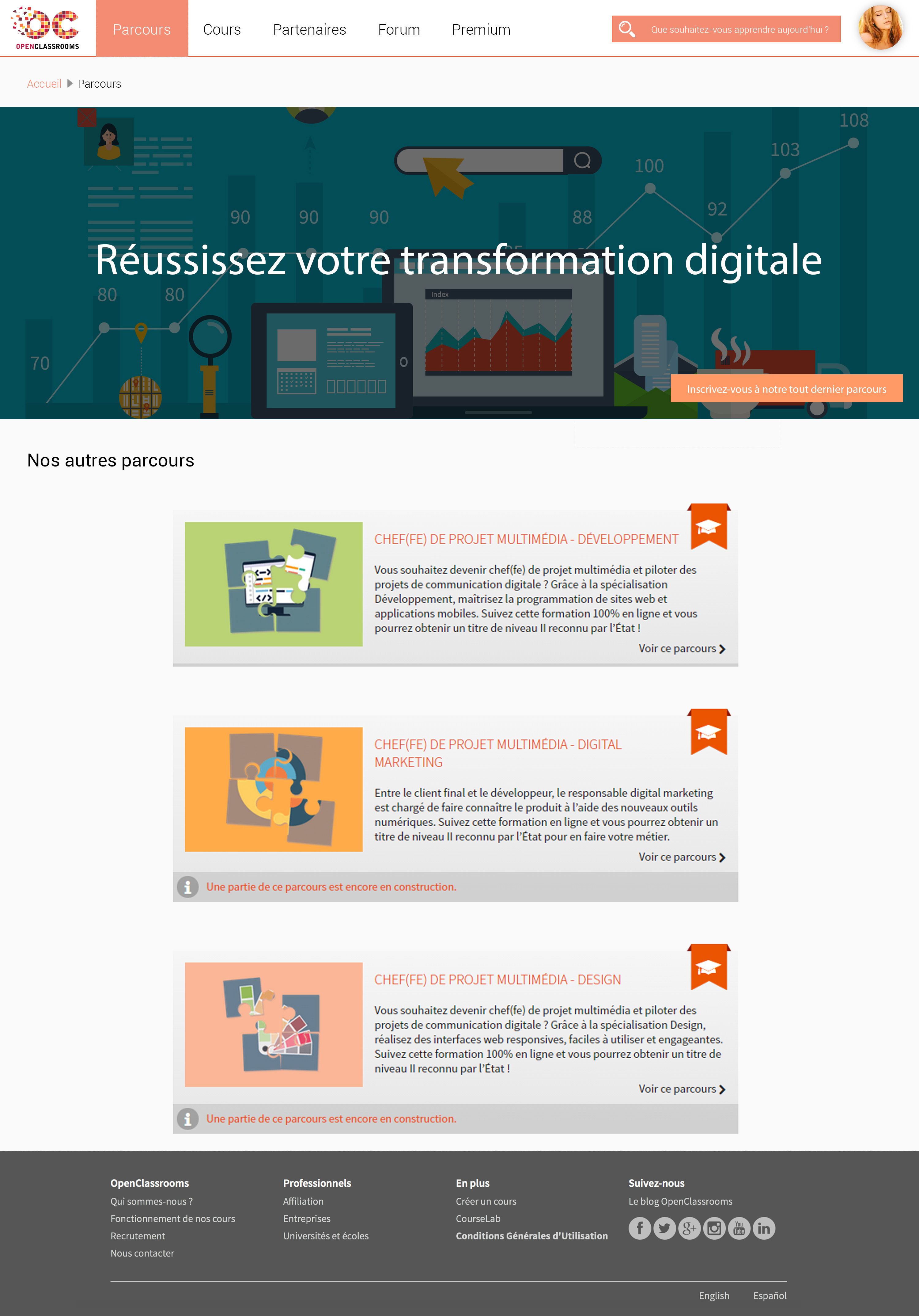[UI CONCEPT] Open Classrooms par L-N - page 1 - OpenClassrooms
