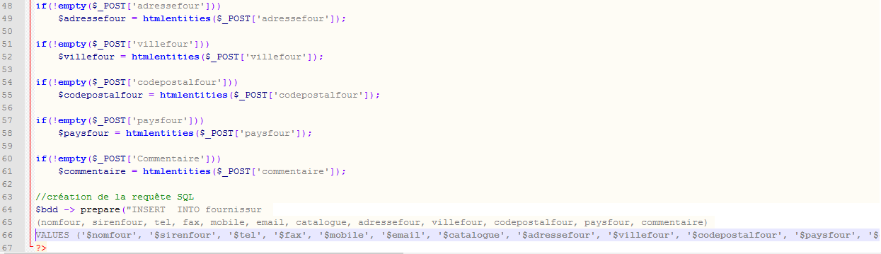 Résolu Php Problème Undefined Variable Pour Variable De Requête Insert Into Par Tvde