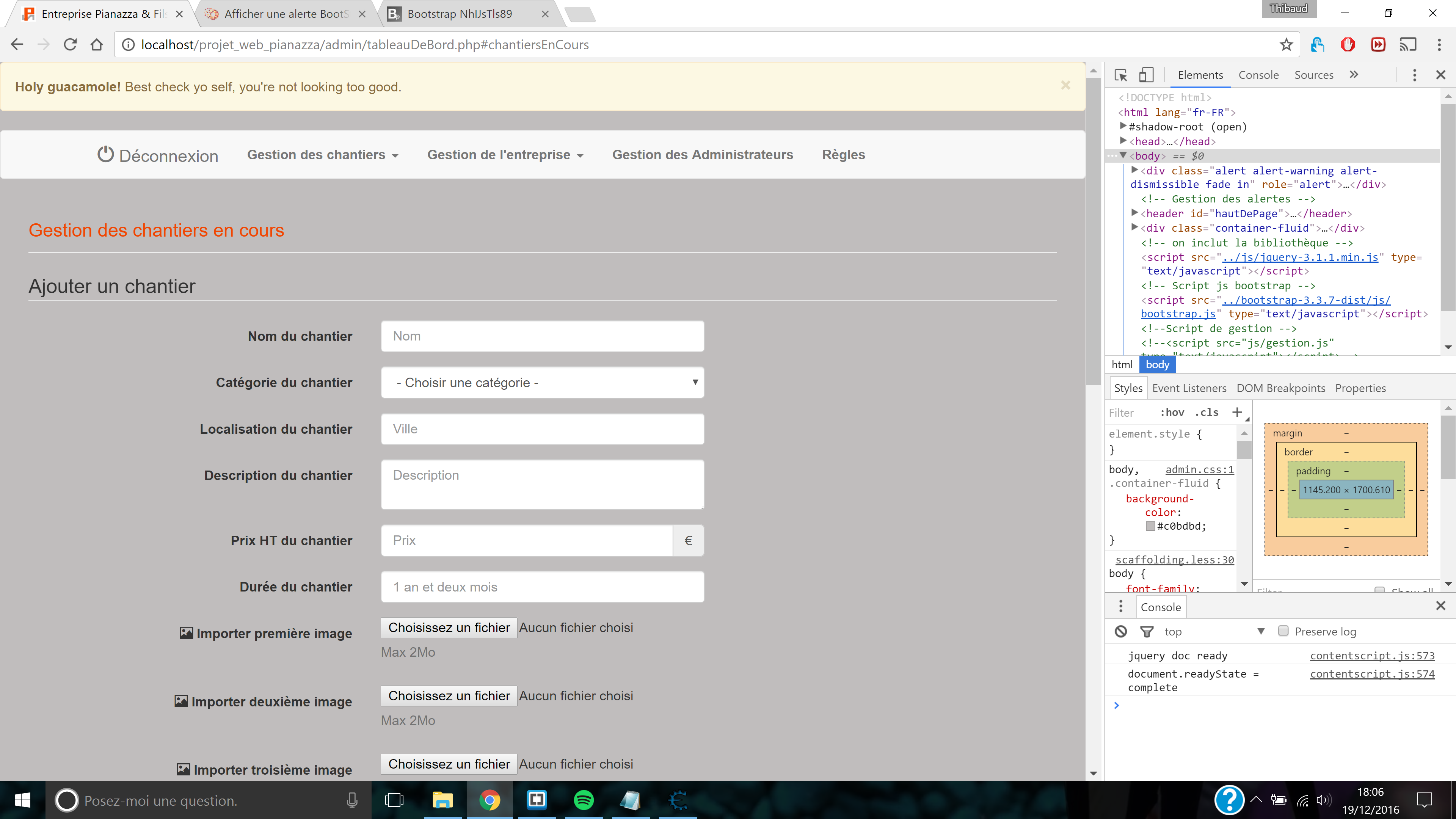 [Résolu] Afficher une alerte BootStrap - page 1 - OpenClassrooms