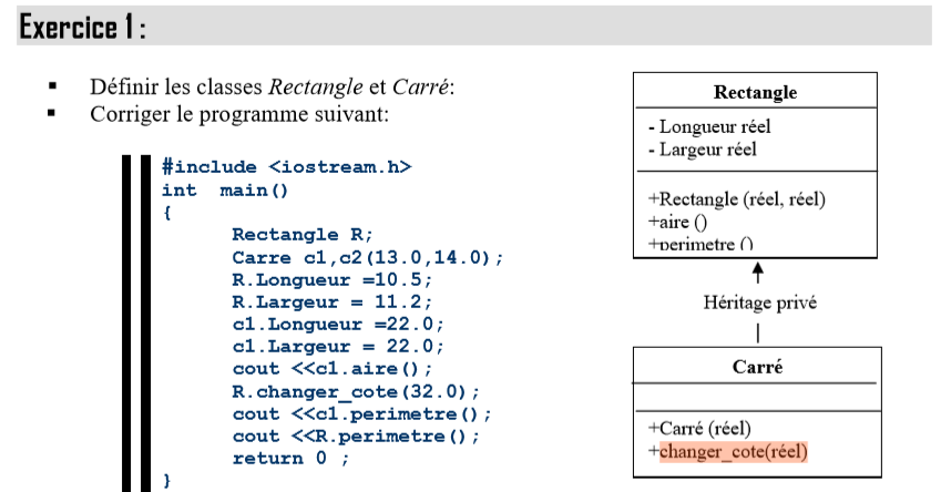 [Résolu] Exercice en Héritage par TheLordOne - page 1 - OpenClassrooms