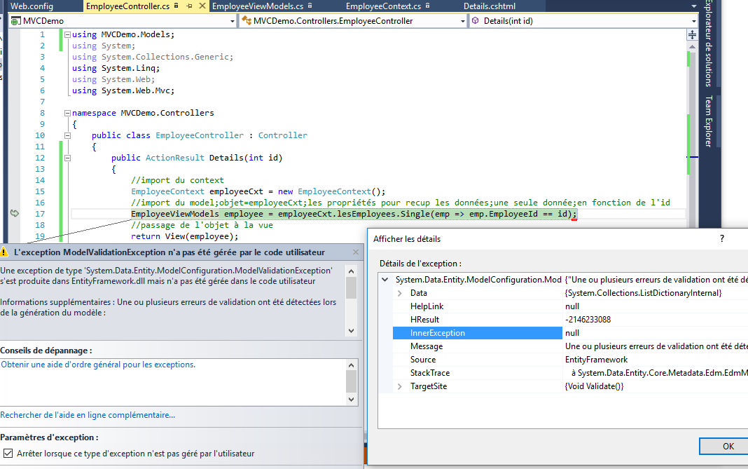 Sql Serverentity Framework Message Derreur Une Exception De Type 4325