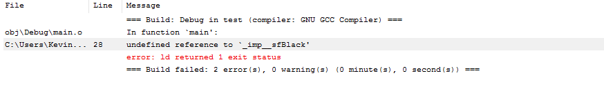 CSFML sur code blocks undefined reference par retyry - page 1 - OpenClassrooms