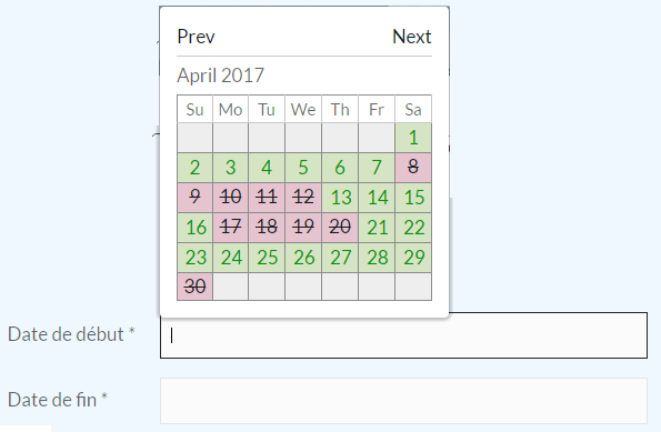 input text avec calendrier de reservation par lastzik - page 1 - OpenClassrooms