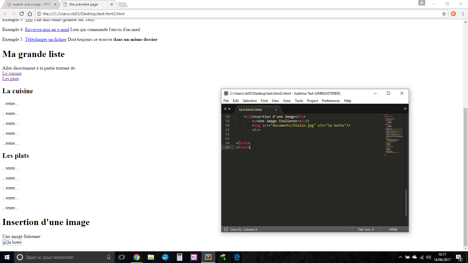 [Résolu] insérer une image - HTML5 par VeroniquePitet - OpenClassrooms