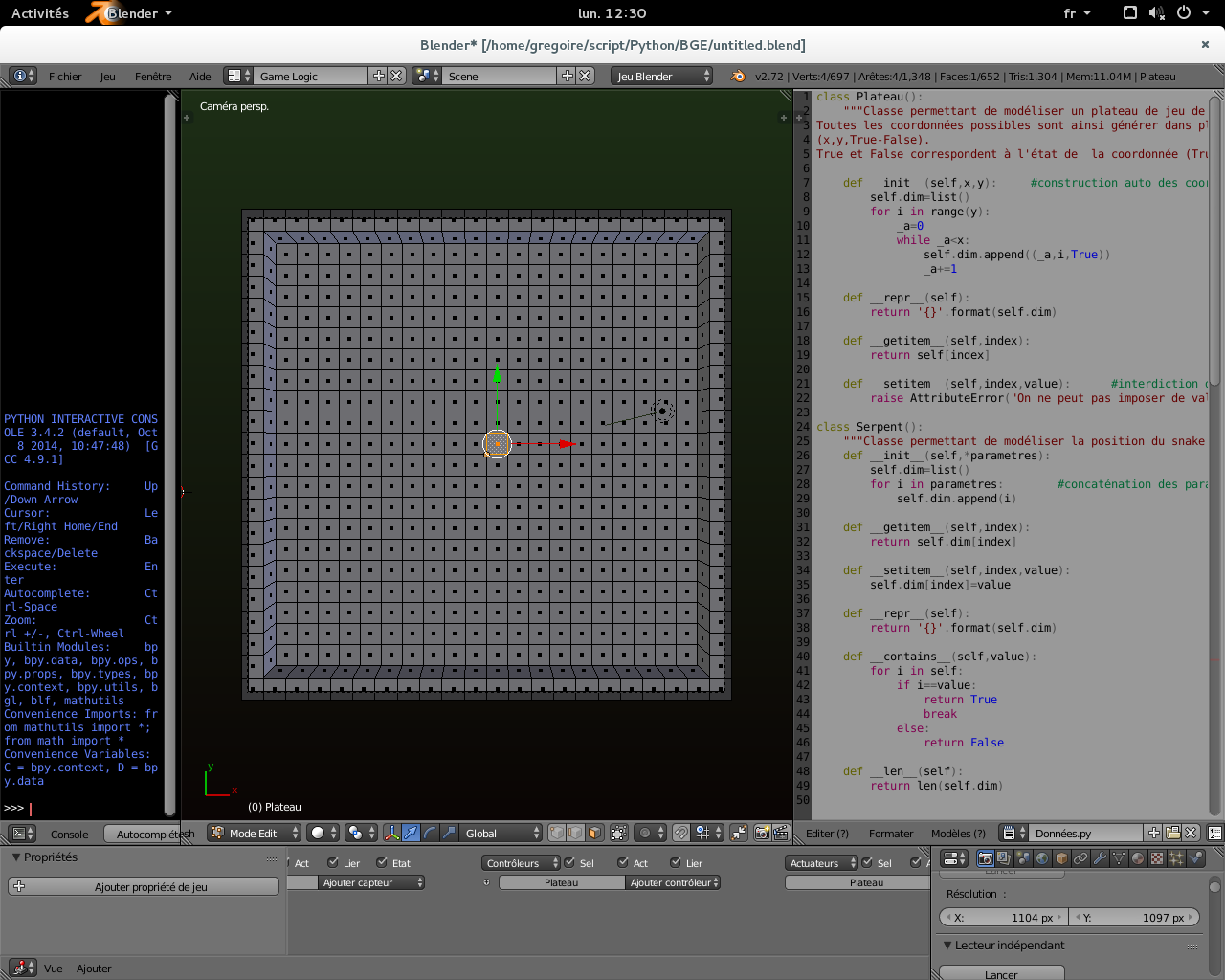 Coder un snake à l'aide de L'API Blender - Blender Game Engine API ...