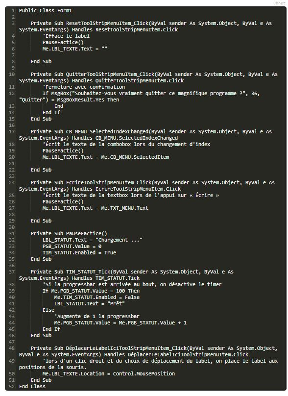 ( VB.NET) Les menus contextuel par kamdemfoko - page 1 - OpenClassrooms