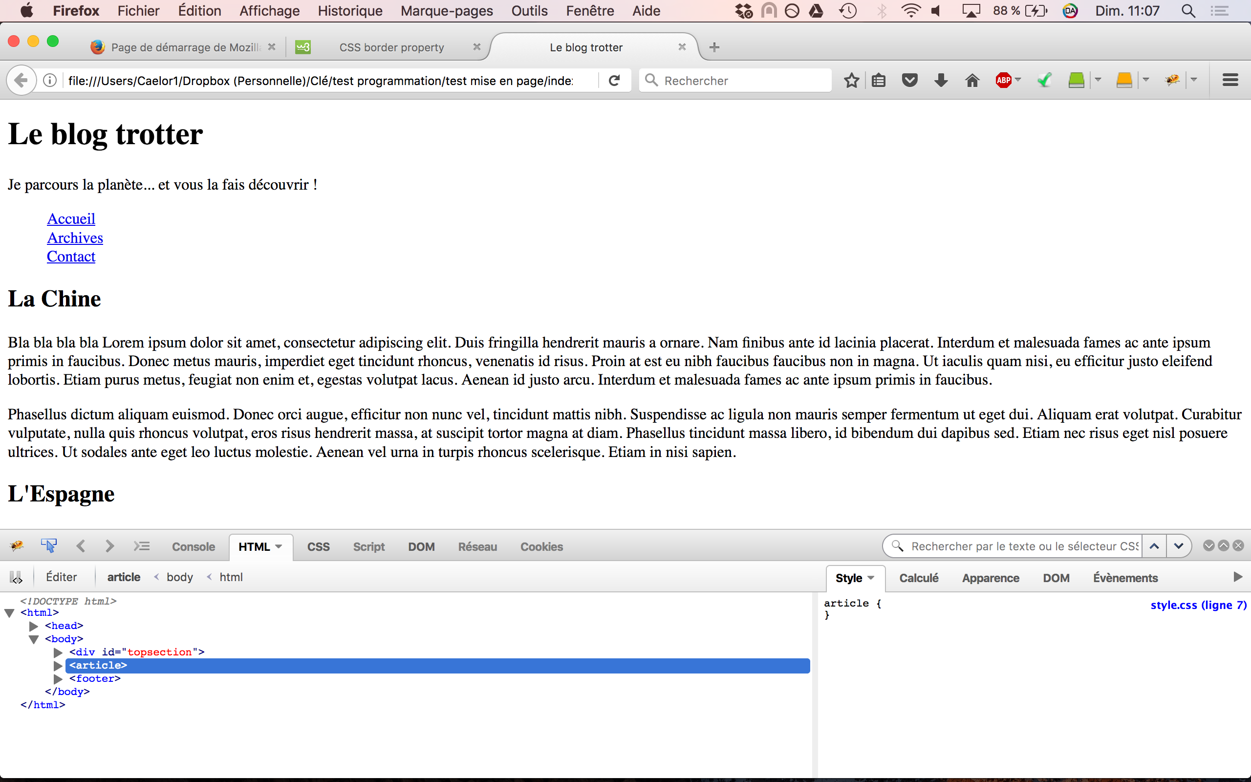 Lien avec une feuille CSS et une page HTML par caelorS - OpenClassrooms