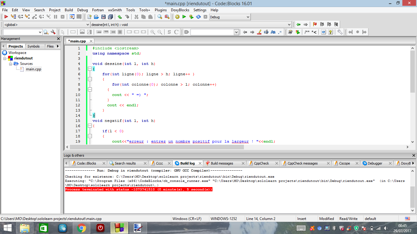 Dessiner un rectangle - Le rectangle ne se dessine pas en output par ...