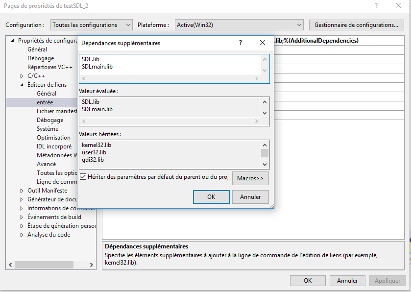 [Résolu] Erreur projet SDL avec Visual C++ - Erreur LNK2019 Symbole externe non résolu par ...