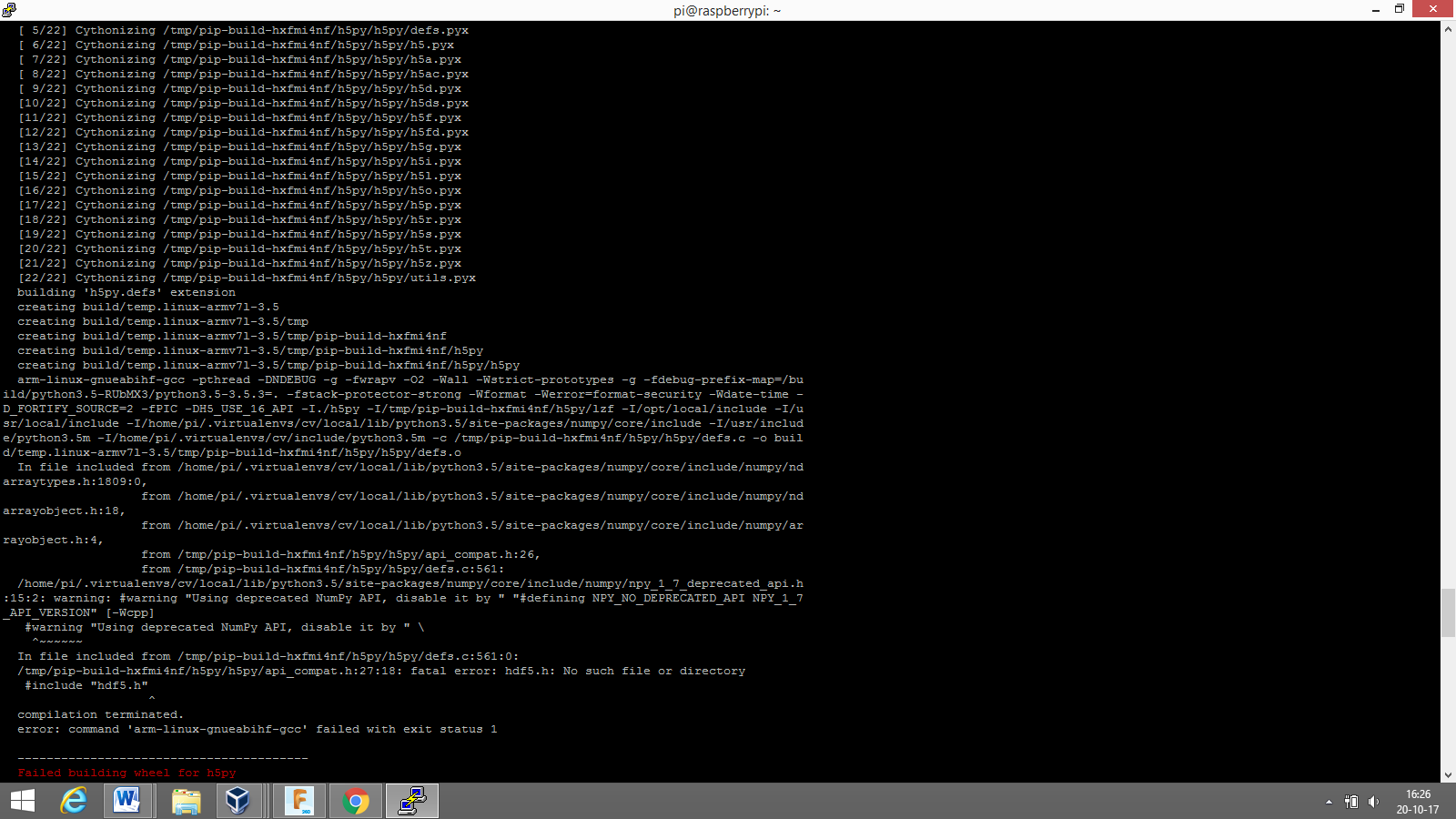 Installation de h5py par CasteloWoshu - page 1 - OpenClassrooms