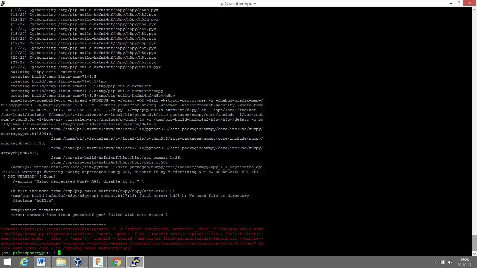 Installation de h5py par CasteloWoshu - page 1 - OpenClassrooms