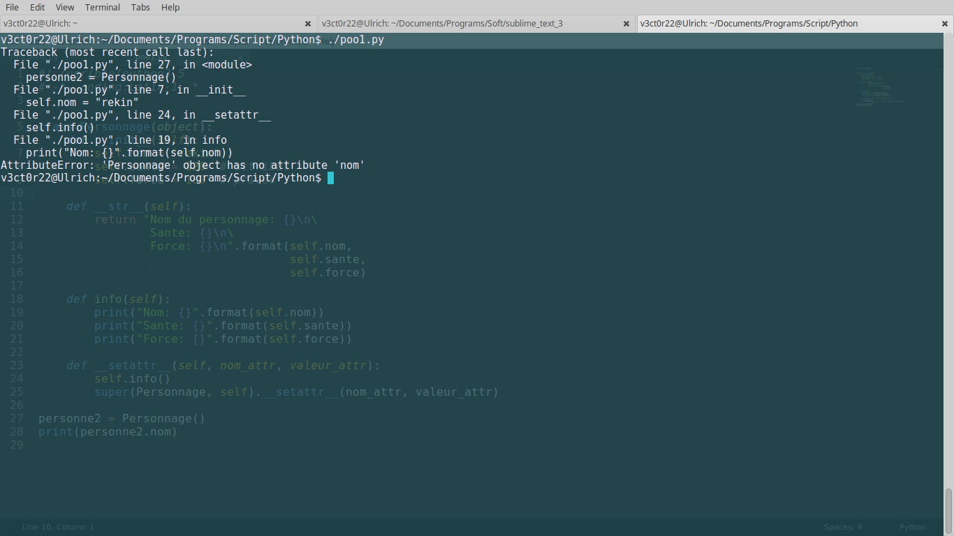 [Résolu] Utilisation de __setattr__ en python - Utilisation de __setattr__ en python par Rvector ...