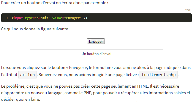 [Résolu] Code php pour "bonton Envoyer" par (o-o) - page 1 - OpenClassrooms