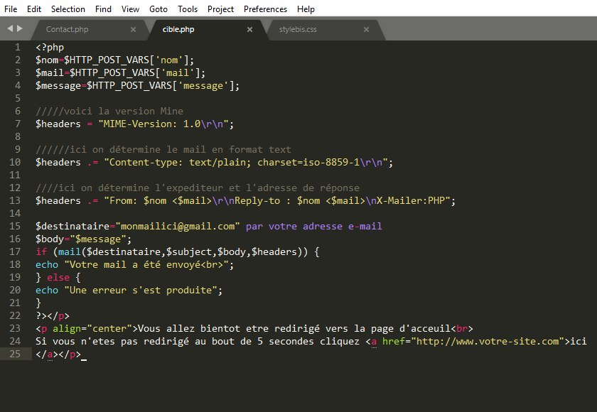 Problème de formulaire email php - email php par oanto80 - page 1 ...