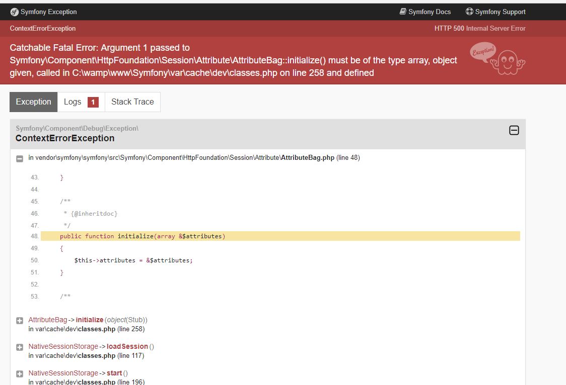 [Résolu] [Symfony3] ContextErrorException - HTTP 500 Internal Server Error par Alast0r - page 1 ...