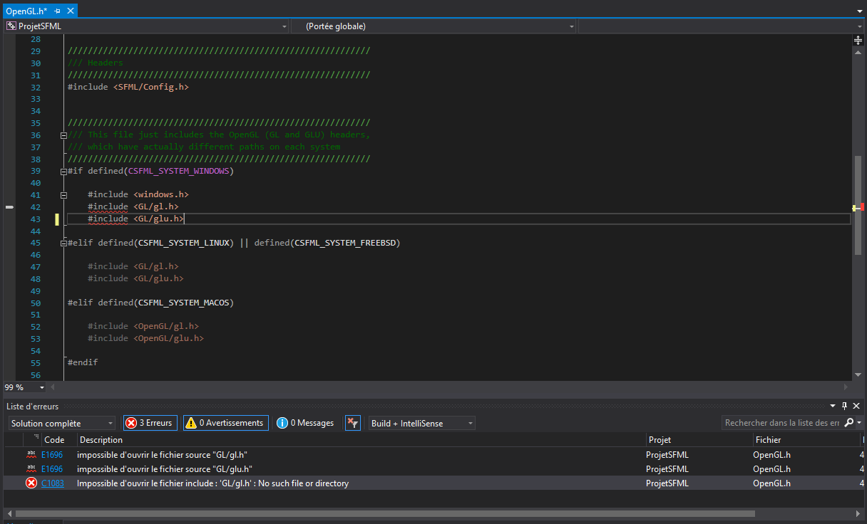 [Résolu] probleme CSFML et openGL par JEANBAPTISTECOMTE1 - page 1 - OpenClassrooms