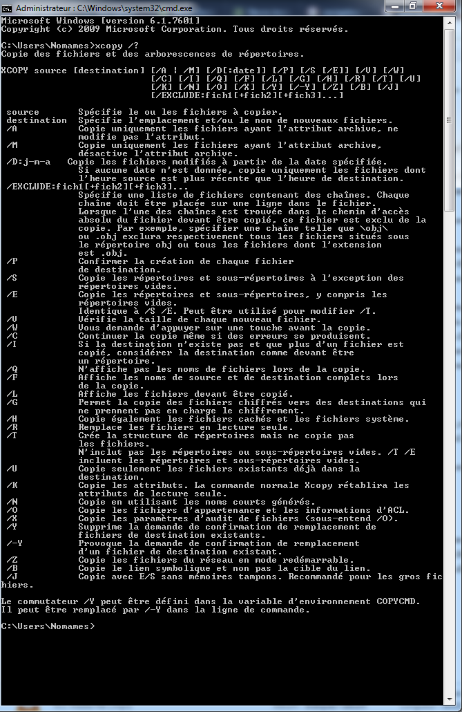 Echec d'un fichier .bat; xcopy tout simple. par RémiValadez - page 1 ...