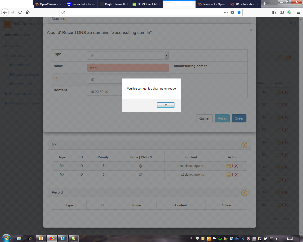 Validation de la syntax d'un formulaire - Regex et javascript par tba ...