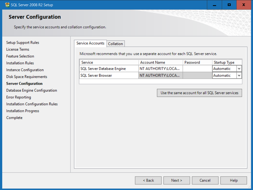 Installation de Microsoft SQL Server 2008 - Database Engine ...