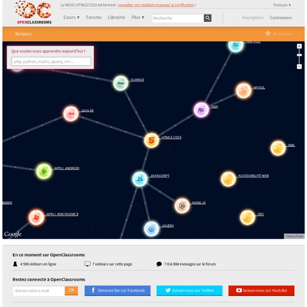 Carte des connaissances OpenClassrooms - page 1 - OpenClassrooms