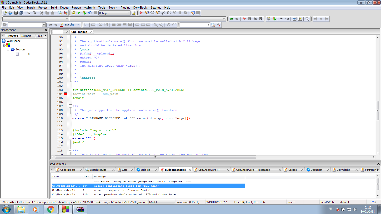 Code Blocks SDL Conflicting type for SDL_Main par Ryan Carrier - page 1 - OpenClassrooms