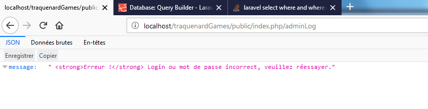 [Ajax] N'arrive pas à gérer le flux JSON - Avec Laravel 5.4 par ...