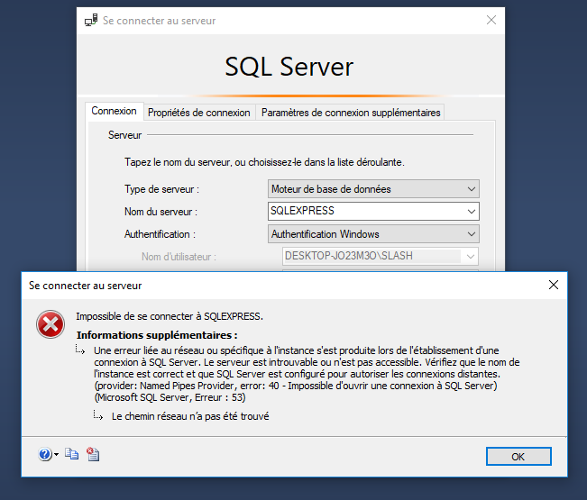 Problème lors de l'installation de SQL Server par amine2342 - page 1 ...