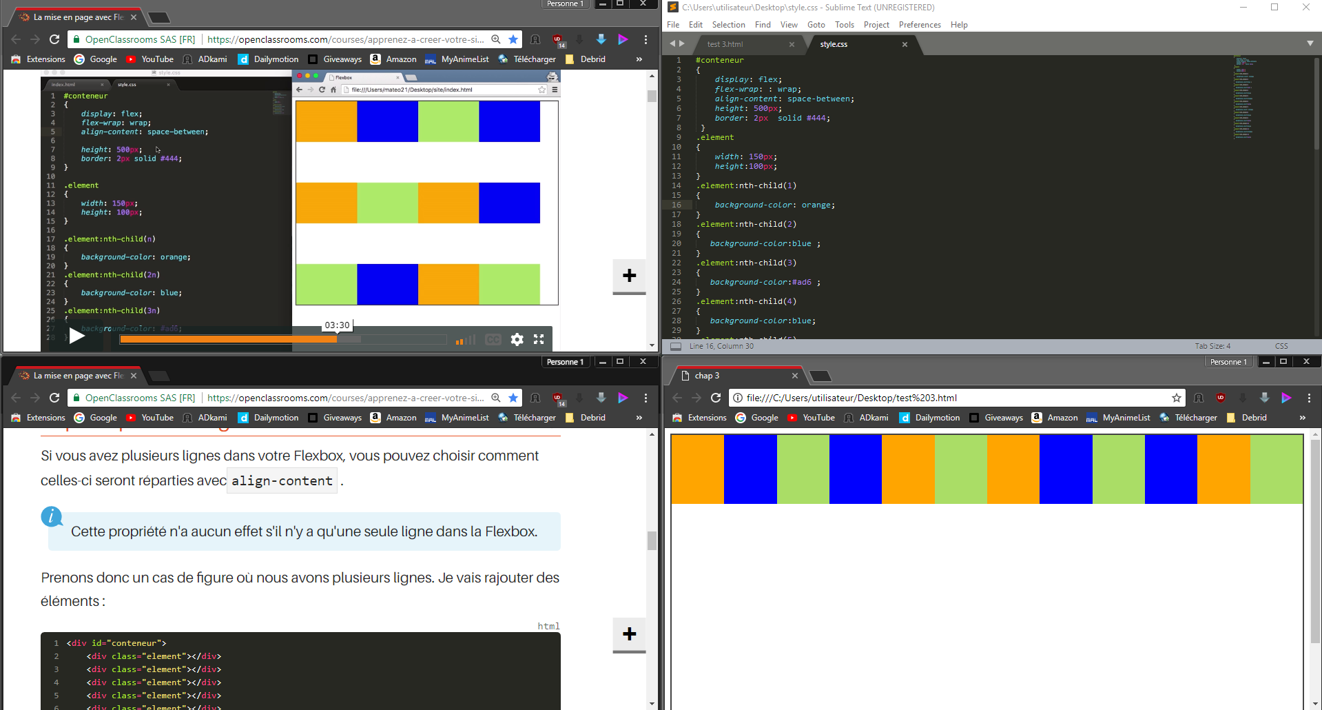 La mise en page avec Flexbox - Répartir plusieurs - Probleme, besoin d'aide par AhmedAafif ...