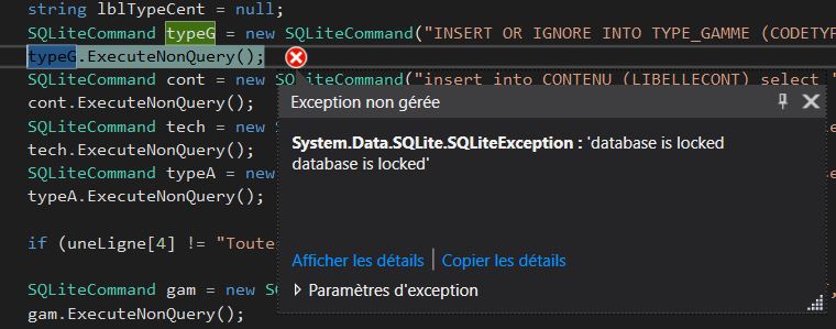 [résolu] Sqlite Database Locked Au Insert Openclassrooms