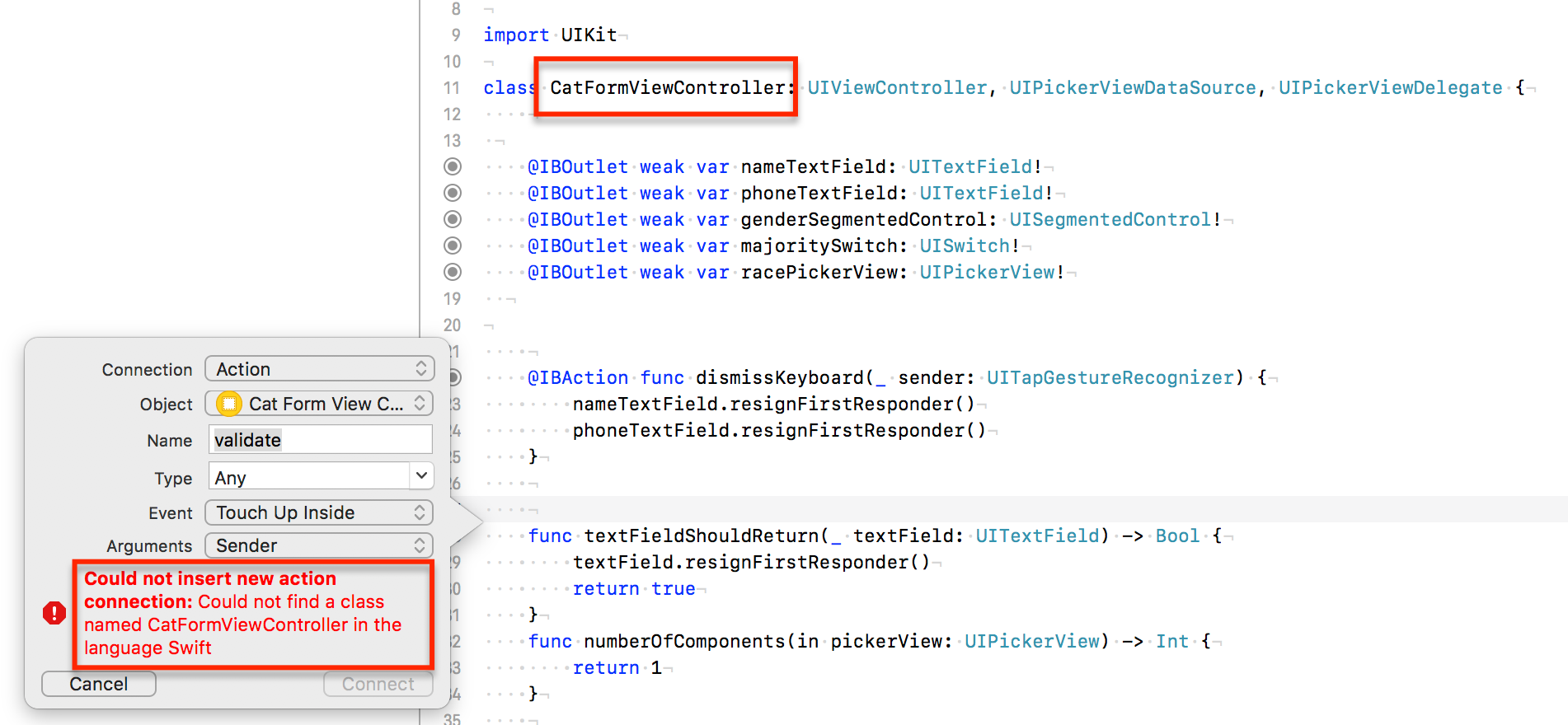 Gérez la navigation et les formulaires en iOS - Could not insert new ...