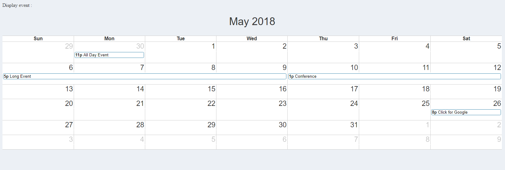 FullCalendar - FullCalendar avec angular 4 par SAIDIMoez - page 1 ...
