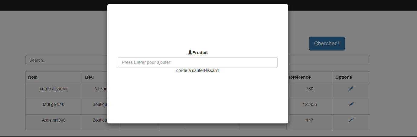 Modal in table - Appeler un modal à chaque ligne par Juniom - page 1 ...